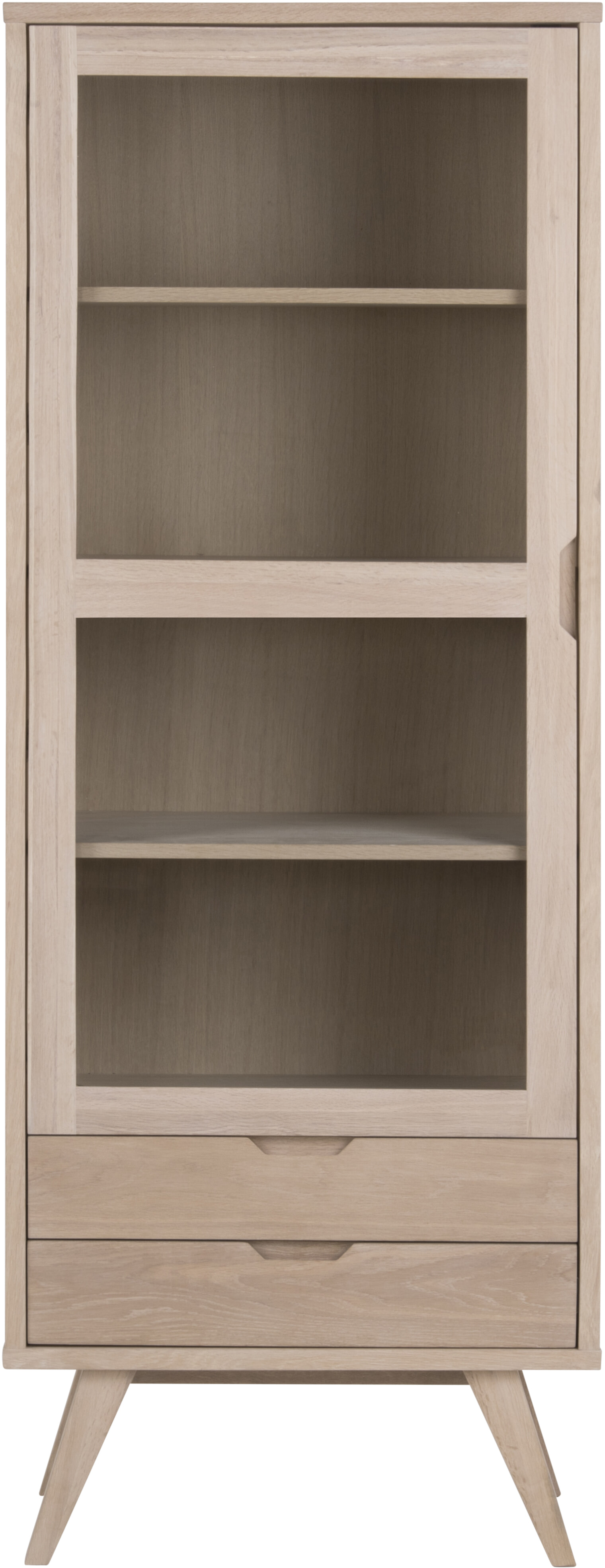 Bendt Vitrinekast Mads 190 x 72cm, licht eikenfineer - 0000074851 • Sohome