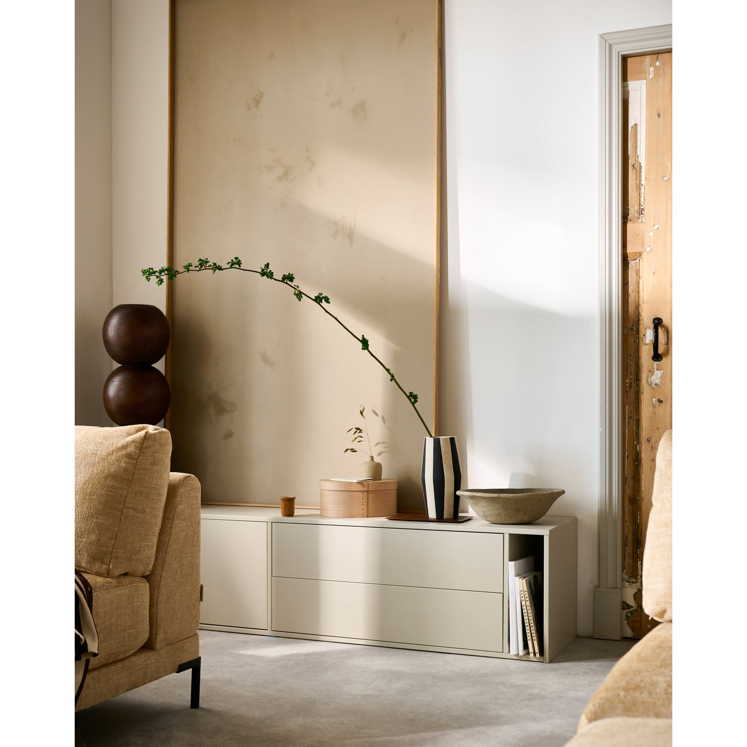 vtwonen TV-meubel Settle Down Grenenhout, 200cm - Dust - 400521-D • Sohome