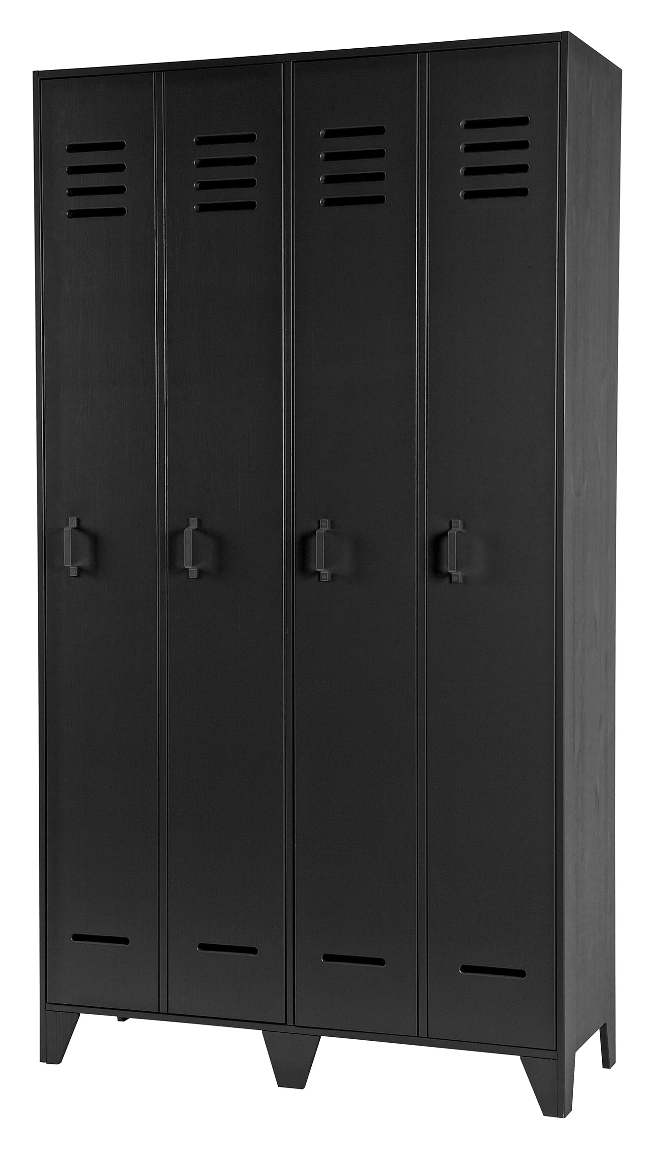WOOOD Lockerkast Stijn 2-deurs - Zwart - 378586-GOZ • Sohome