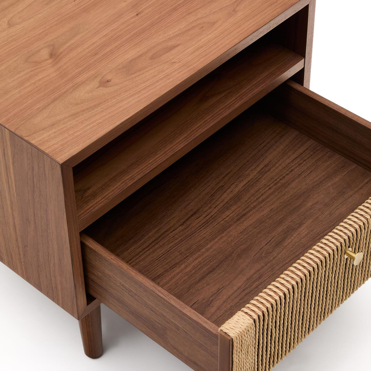 Kave Home Nachtkastje Elan Notenhout, Met 1 lade - N1200014MM41 • Sohome
