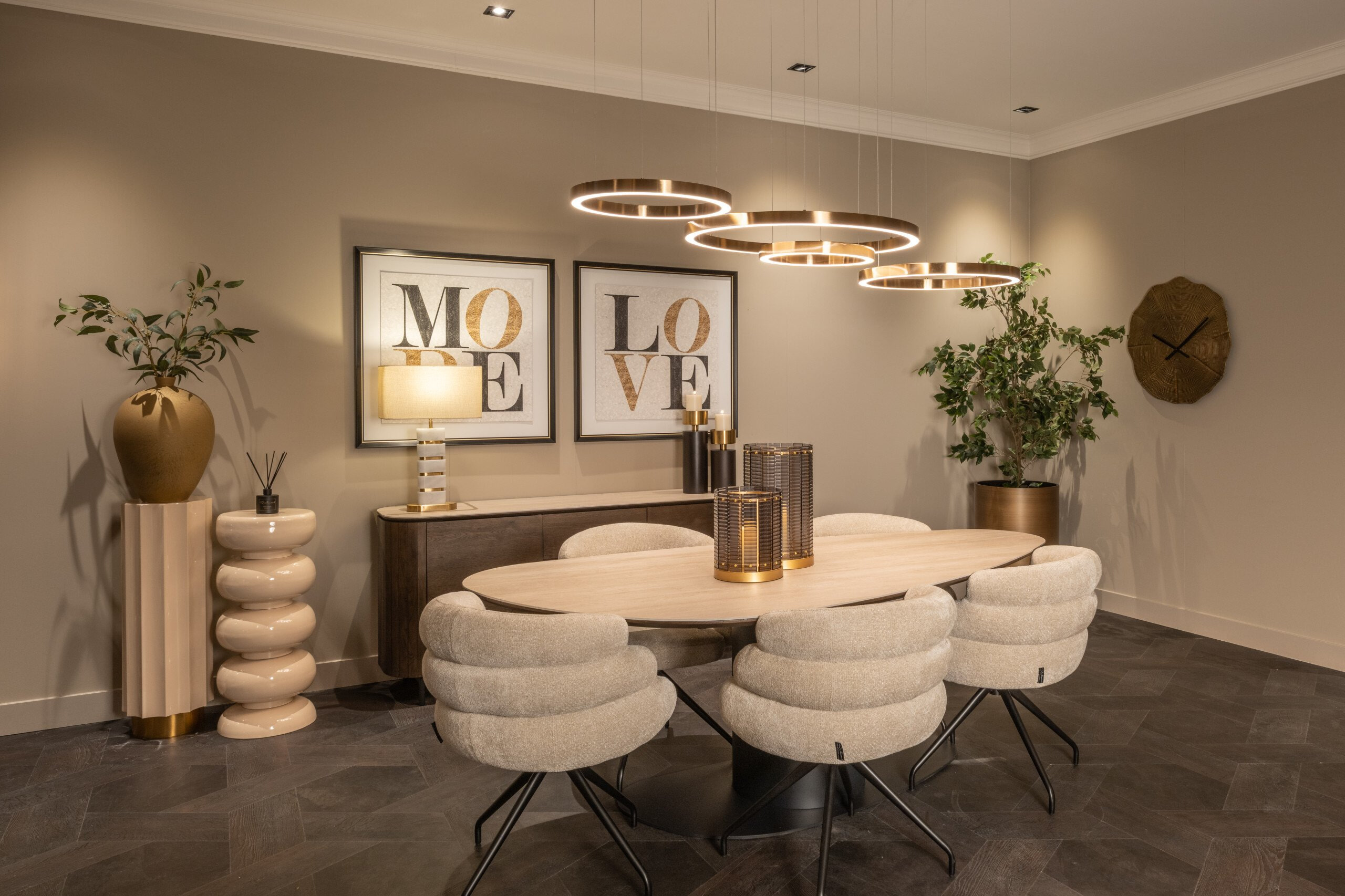 Richmond Hanglamp Lilou 4-lamps - Brushed Gold - Richmond Interiors ...